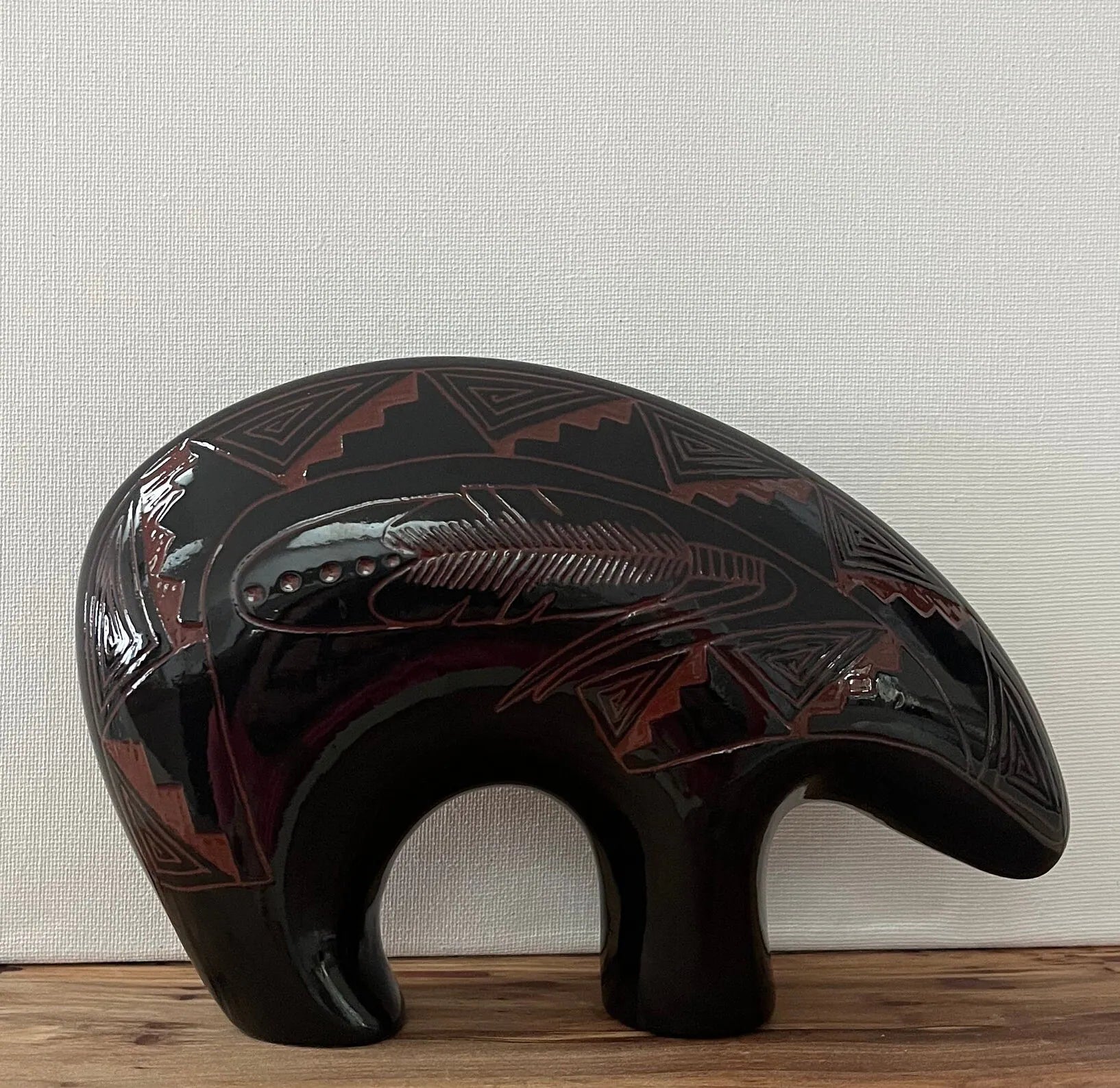 Priscilla Benally and Melvin Chavez Etched Glazed Smaller Pottery Bear ...